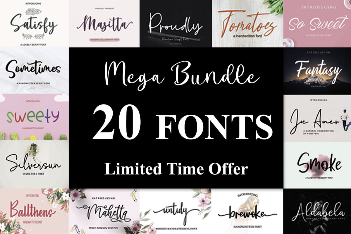 Mega Font Bundle Free Download By Pixirak