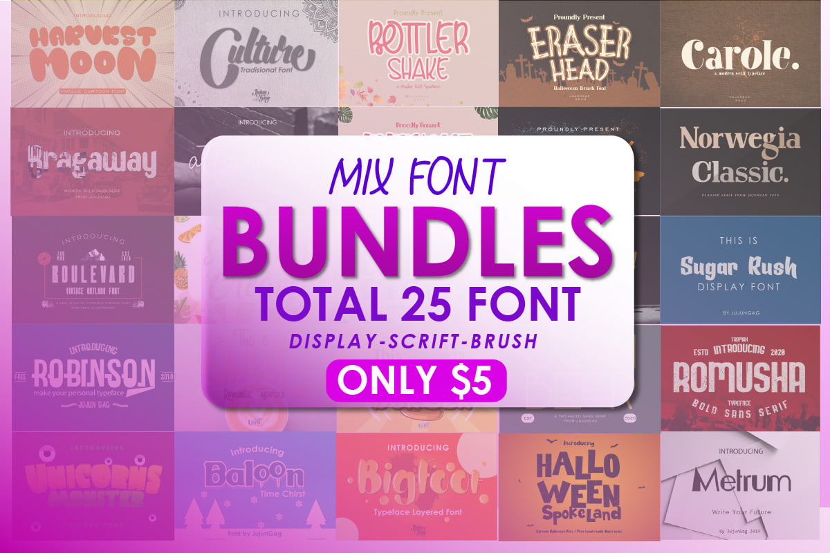 Mix Fonts Bundle Free Download By Pixirak | - Designfreek.Com