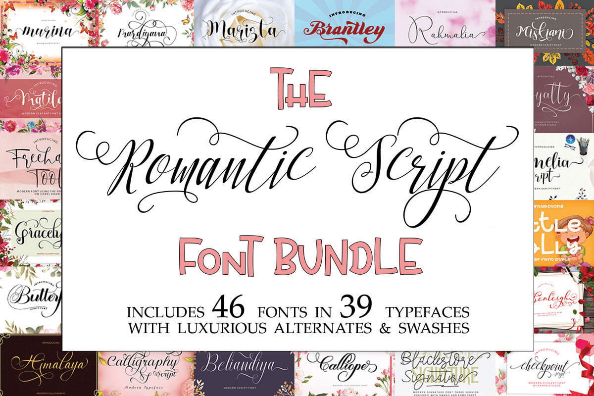 The Romantic Script Font Bundle Free Download By Pixirak